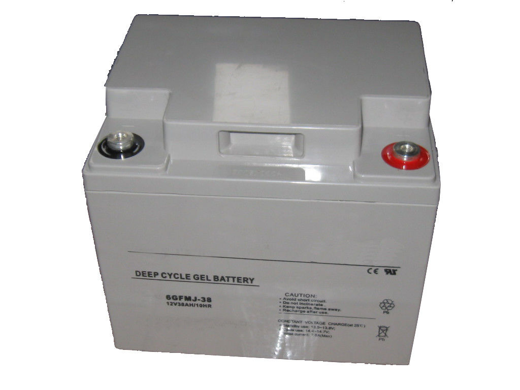 Prolonged Cycle Life Gel Cell Deep Cycle Battery , 12V38AH Solar Power ...